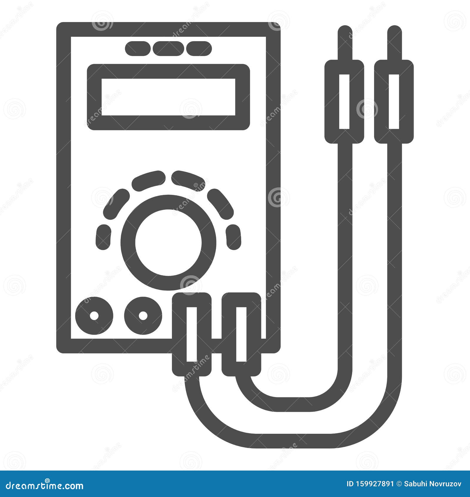 Digital Multimeter Line Icon. Electricity Tester Vector Illustration ... Digital Multimeter Line Icon. Electricity Tester Vector Illustration ...