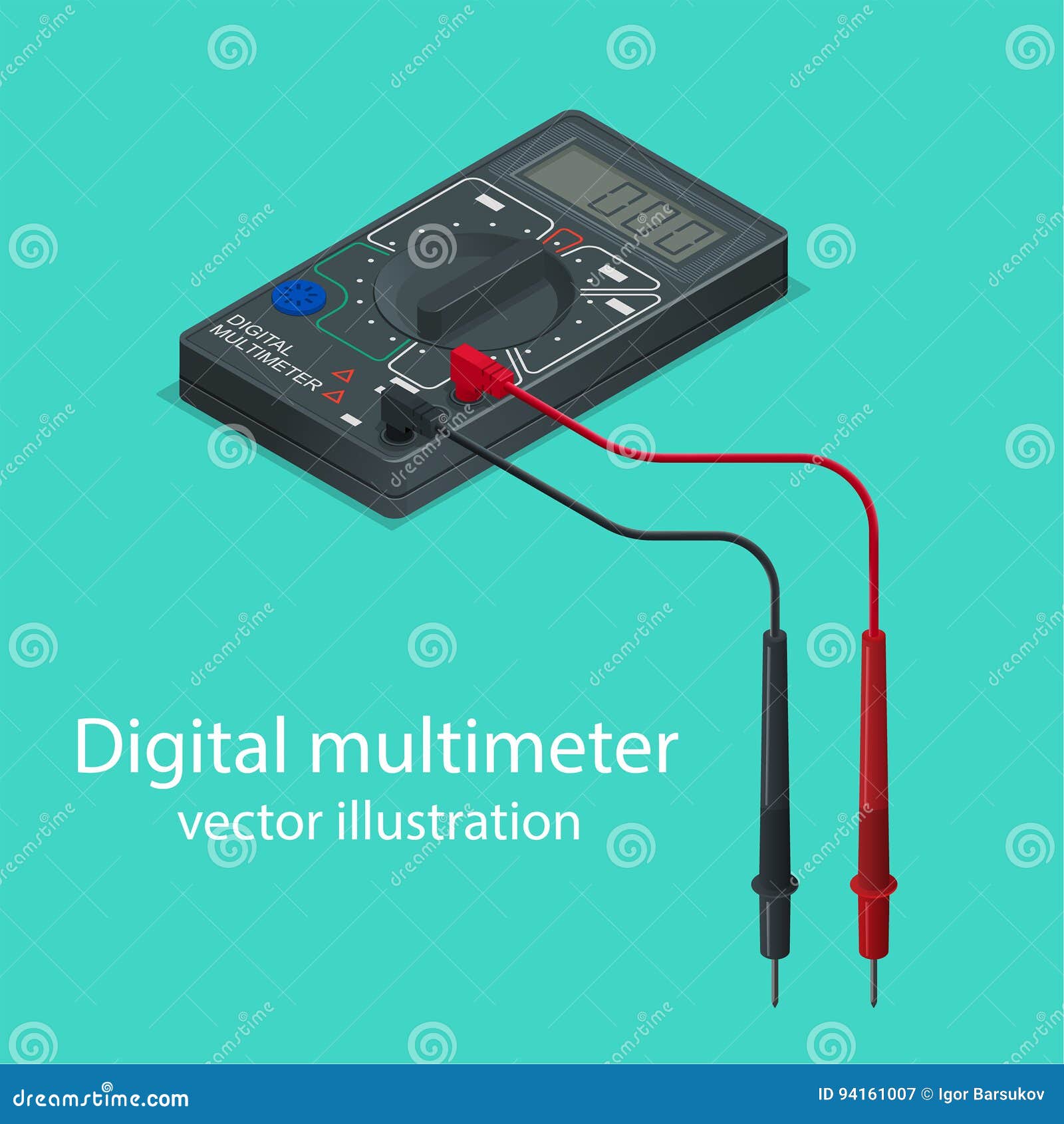 Digital multimeter stock vector. Illustration of ammeter - 94161007
