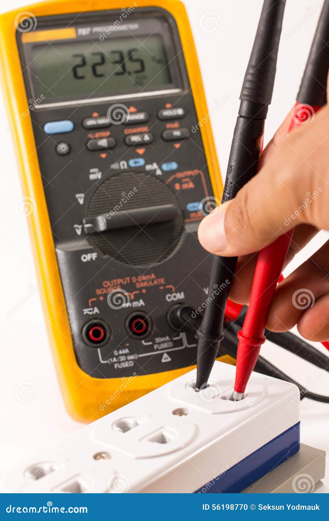 Digital Multimeter Measuring Voltage Stock Photo - Image of electric ...