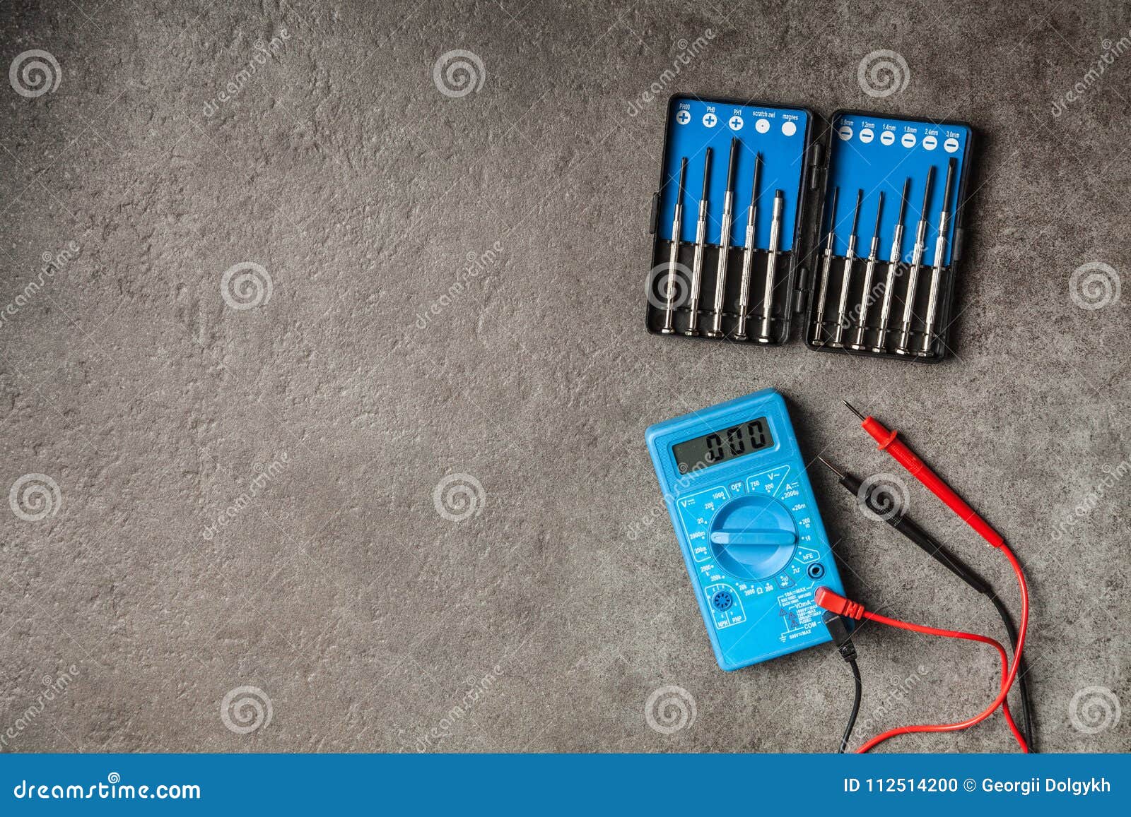 Digital Multimeter on Grey Background Stock Photo - Image of instrument ...