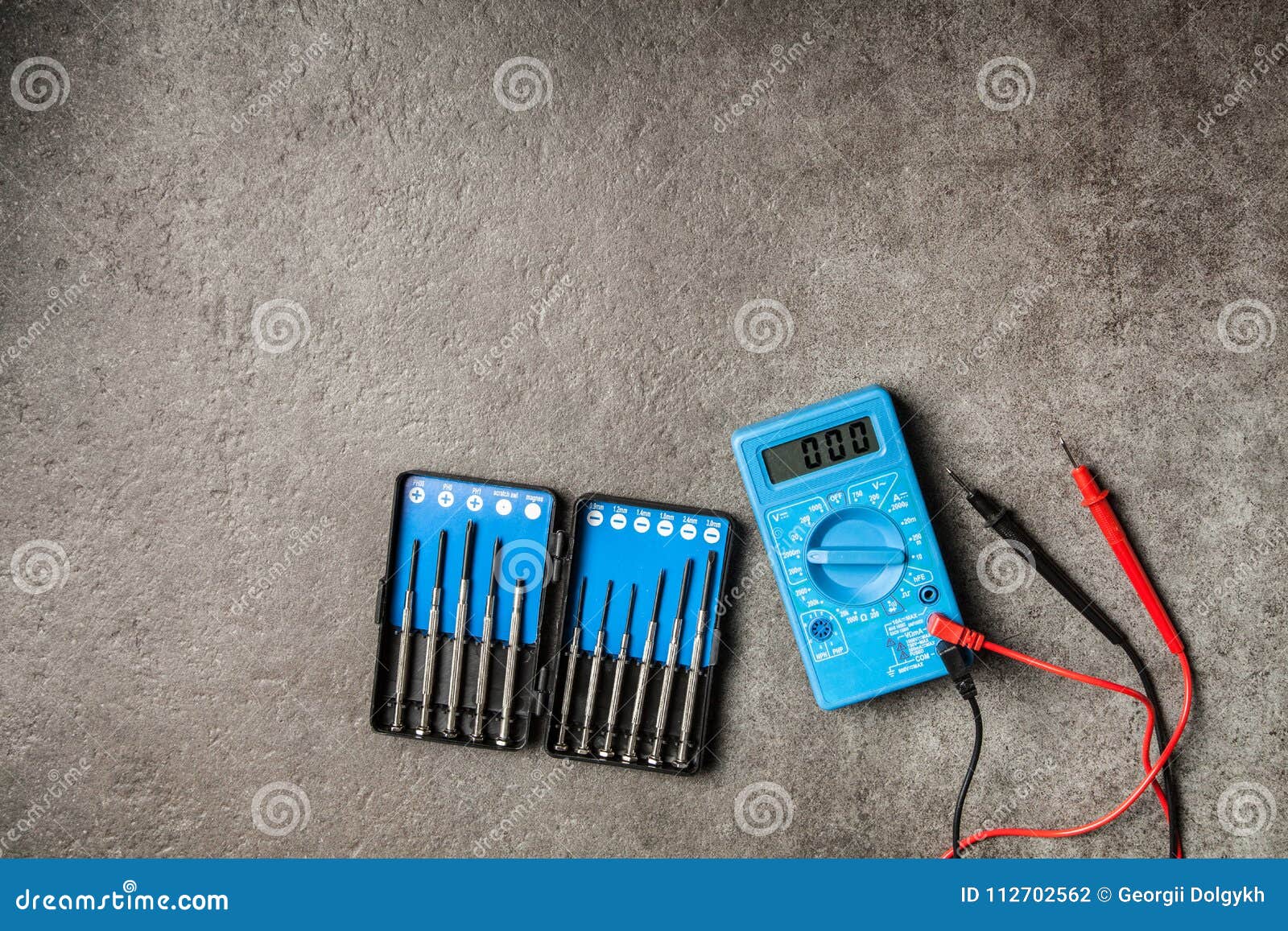 Digital Multimeter on Grey Background Stock Photo - Image of ...