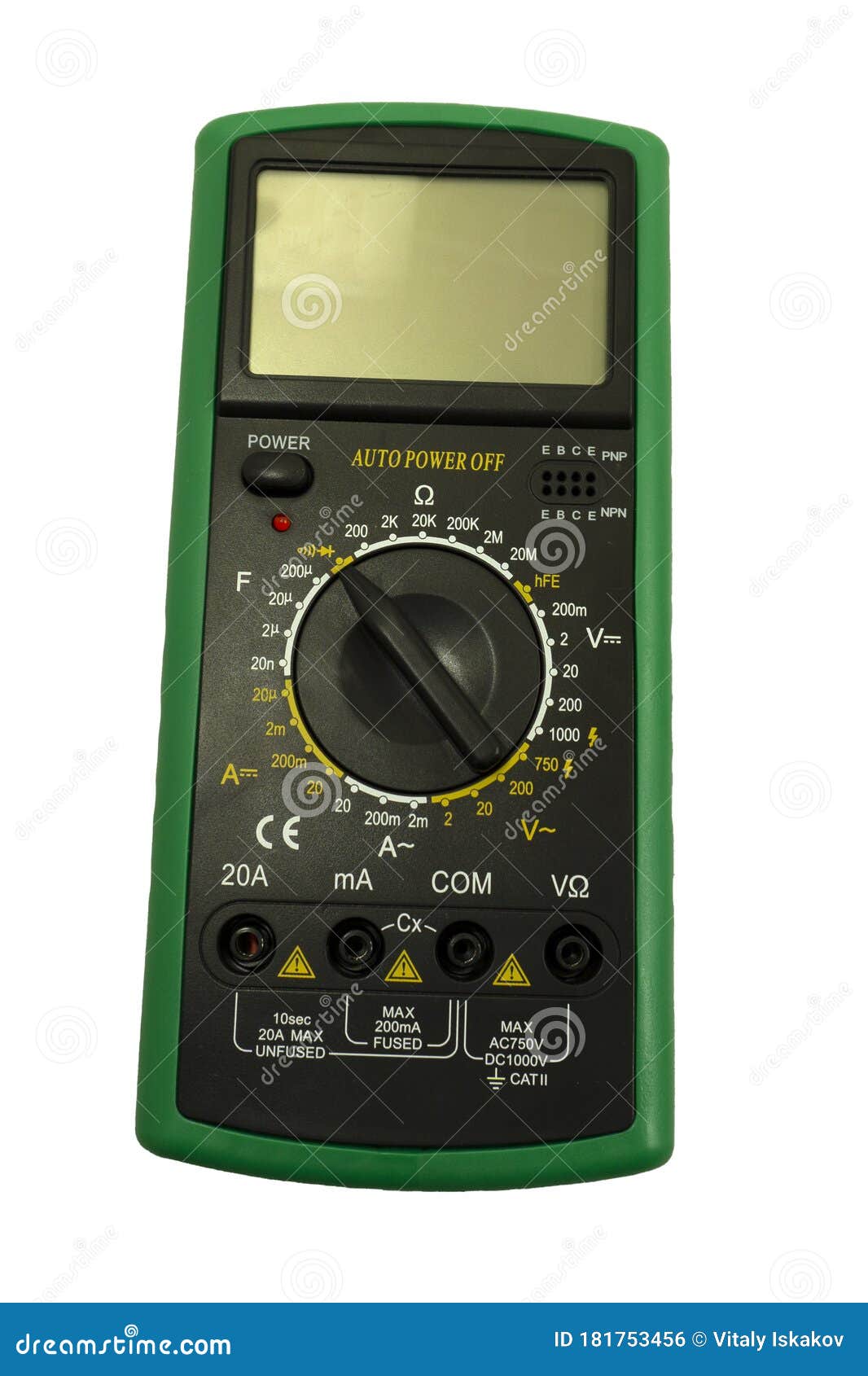 Digital Multimeter with Probes Isolated on White Stock Photo - Image of ...