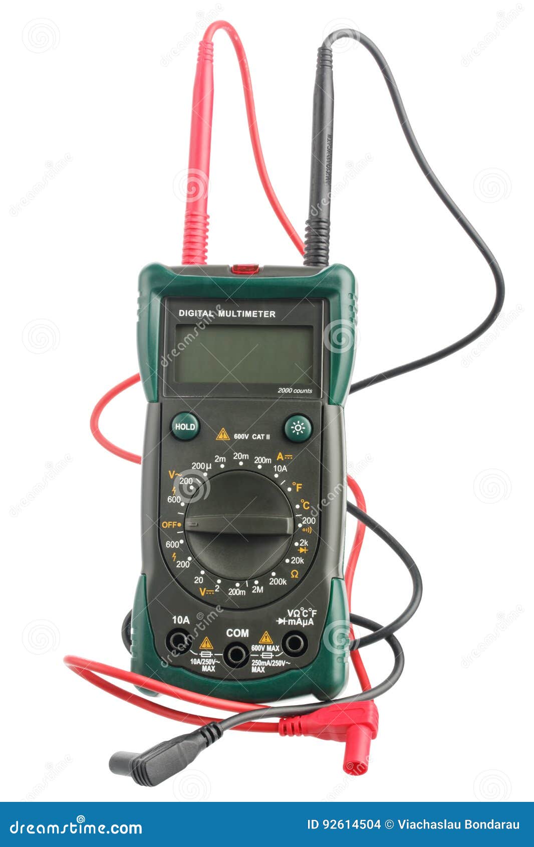 Digital Multimeter with Probes Stock Photo - Image of impedance ...