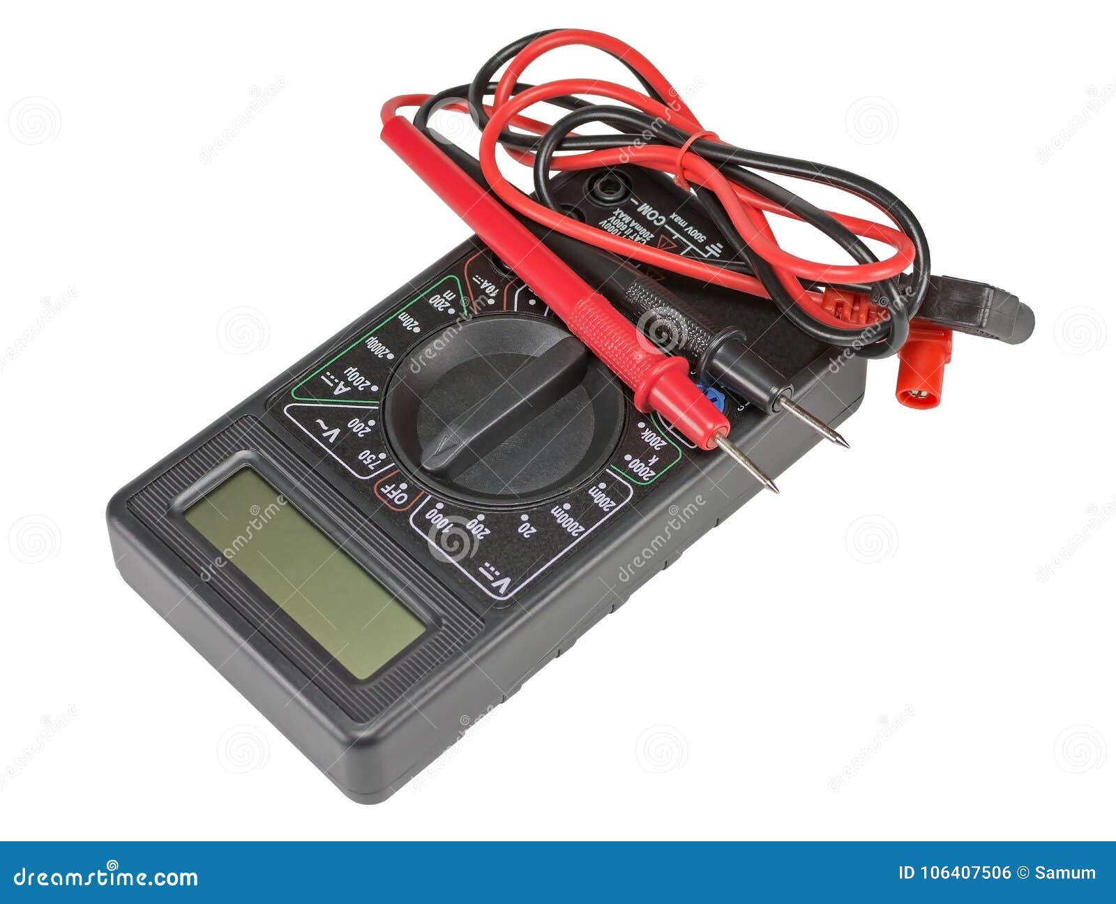 Digital Multimeter and Probes Macro Stock Photo - Image of multitester ...