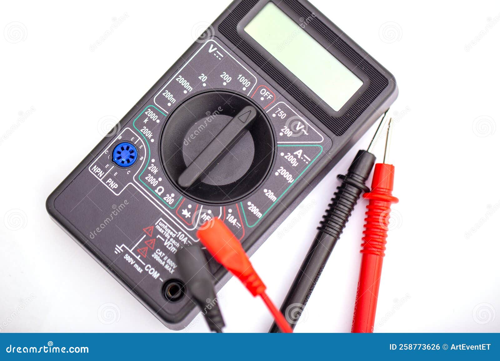 Digital Multimeter and Probes on White Background Stock Photo - Image ...