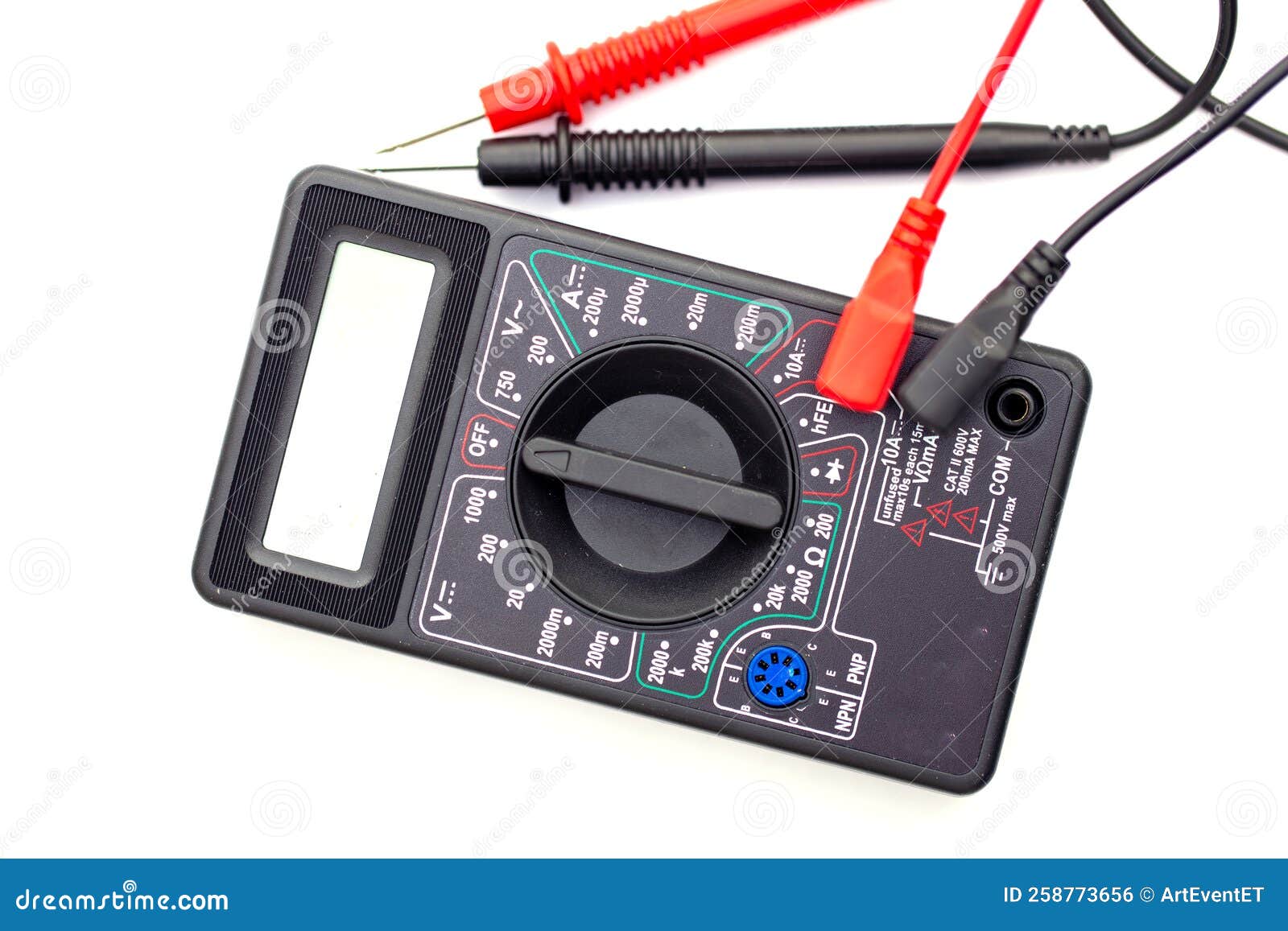 Digital Multimeter and Probes on White Background Stock Photo - Image ...