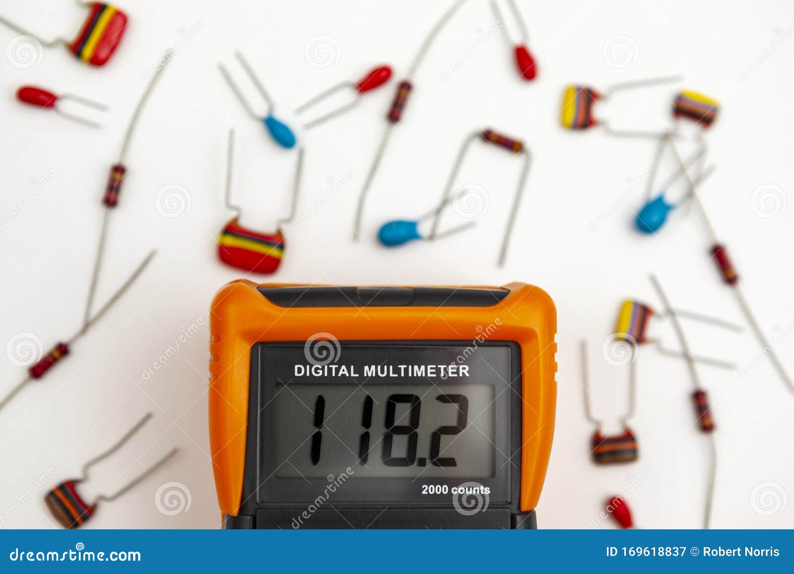 Digital Multimeter Showing a Voltage Reading on Its Display Stock Image ...