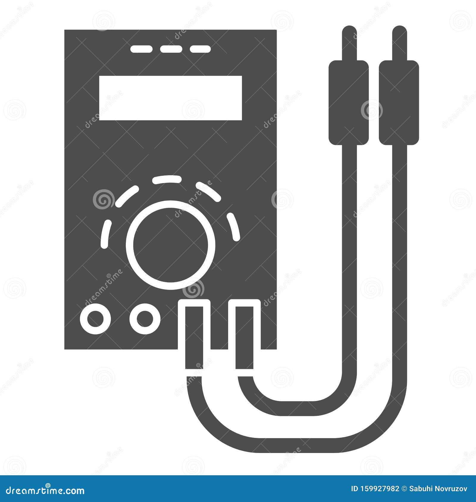 Digital Multimeter Solid Icon. Electricity Tester Vector Illustration ...