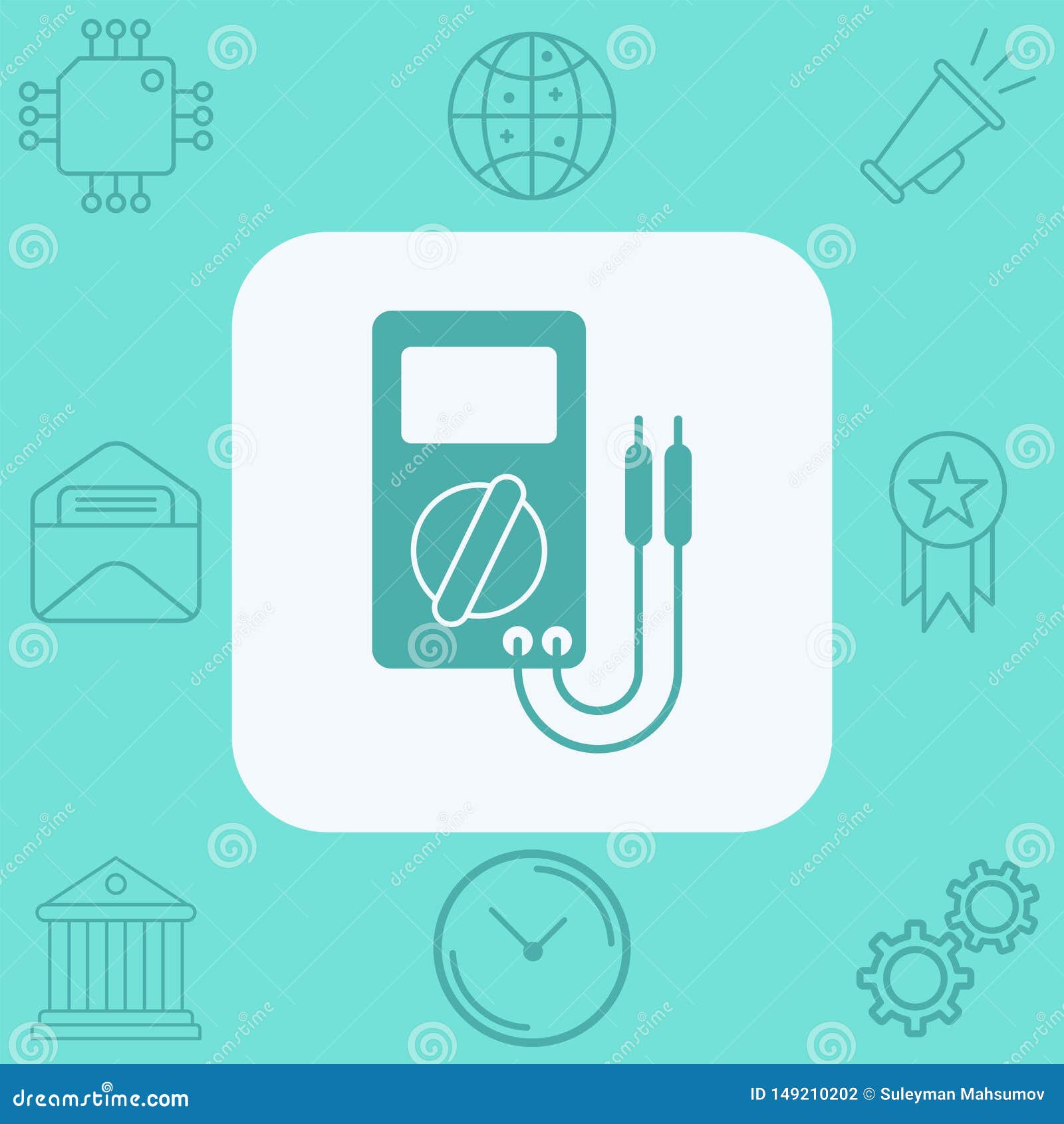 Digital Multimeter Vector Icon Sign Symbol Stock Illustration ...