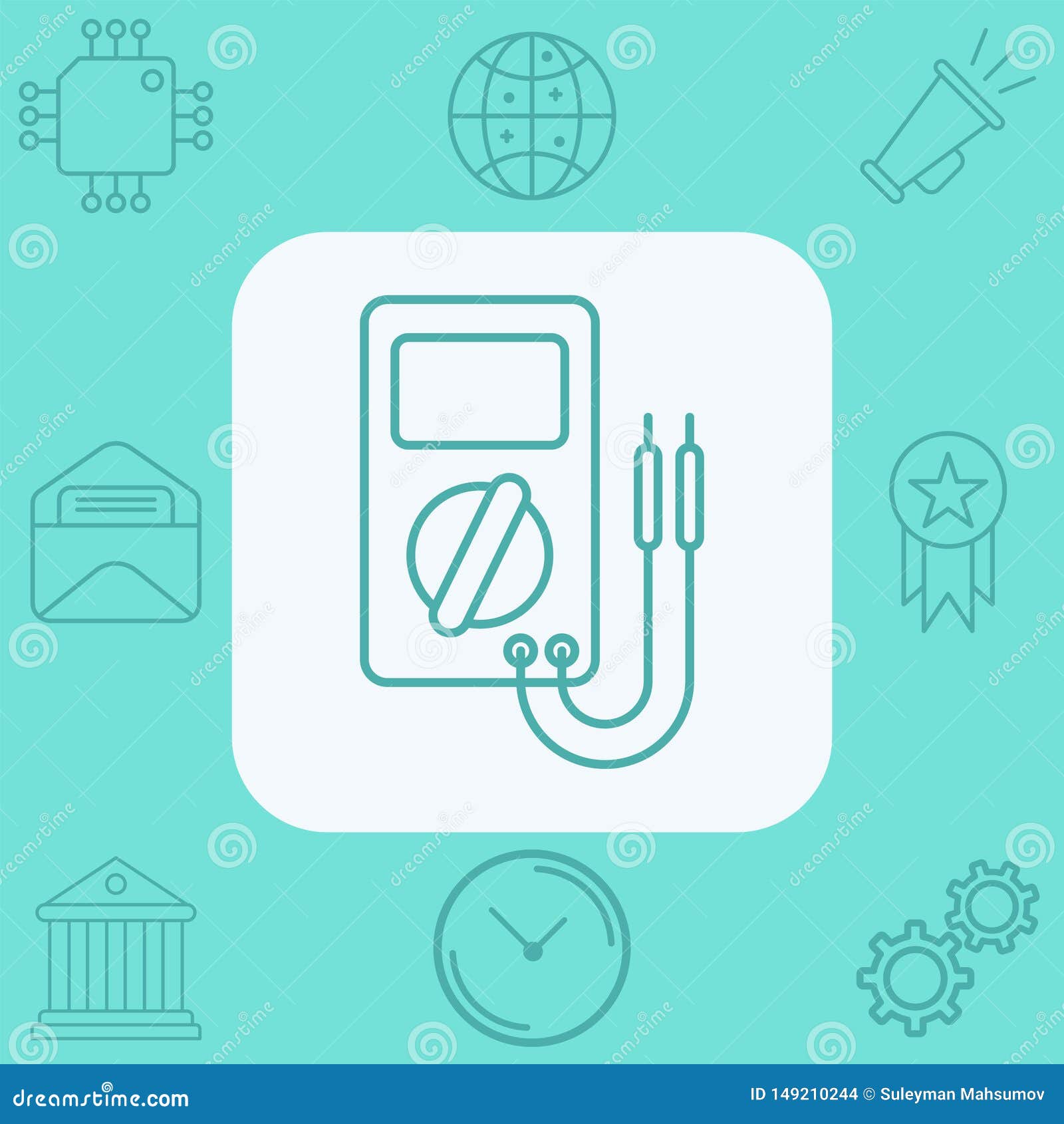 Digital Multimeter Vector Icon Sign Symbol Stock Illustration ...