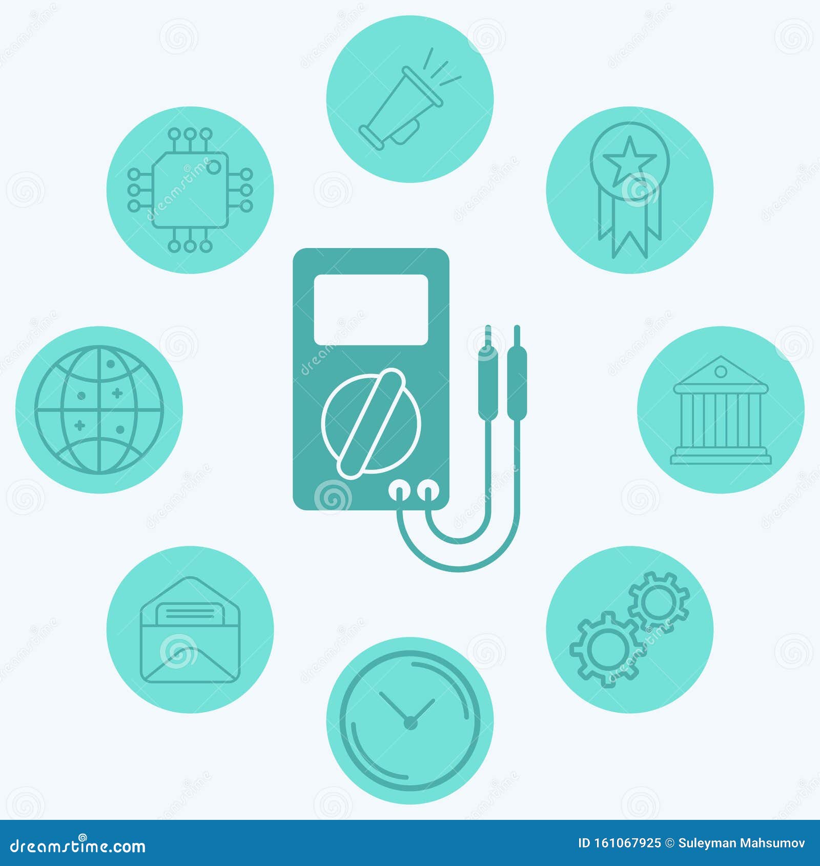 Digital Multimeter Vector Icon Sign Symbol Stock Illustration ...