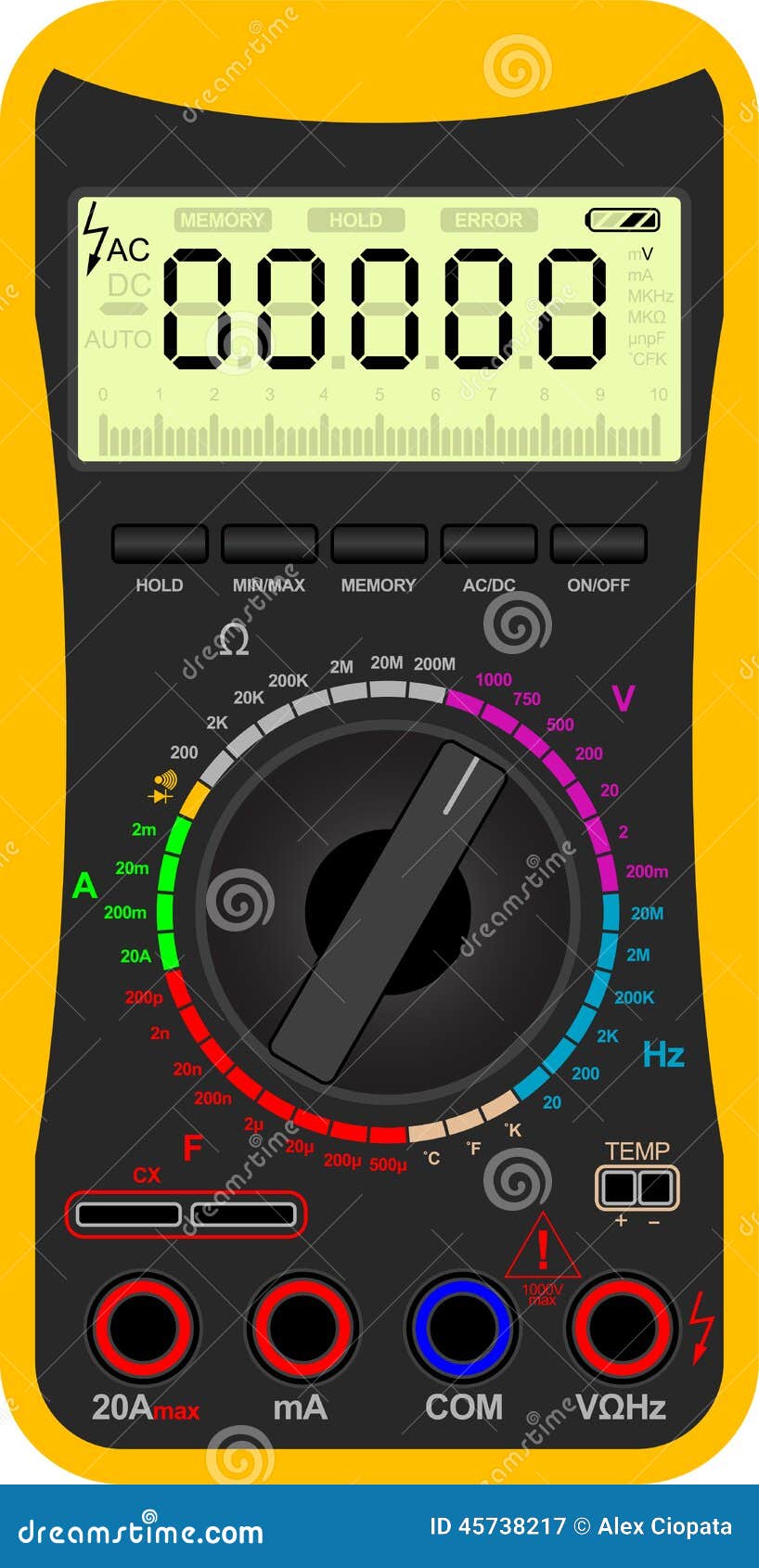 Digital multimeter stock vector. Illustration of component - 45738217