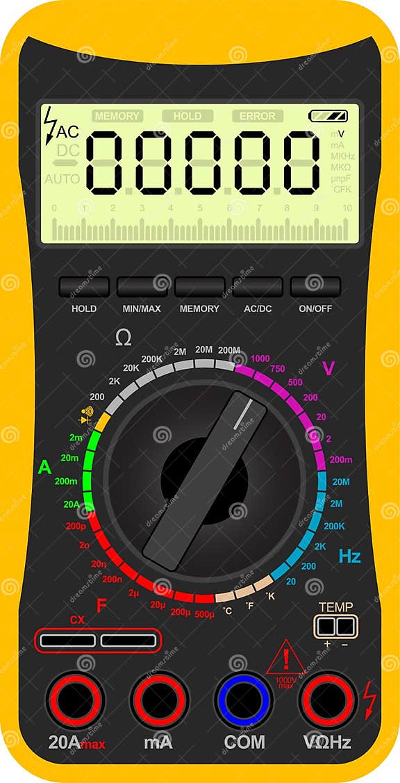 Digital multimeter stock vector. Illustration of component - 45738217