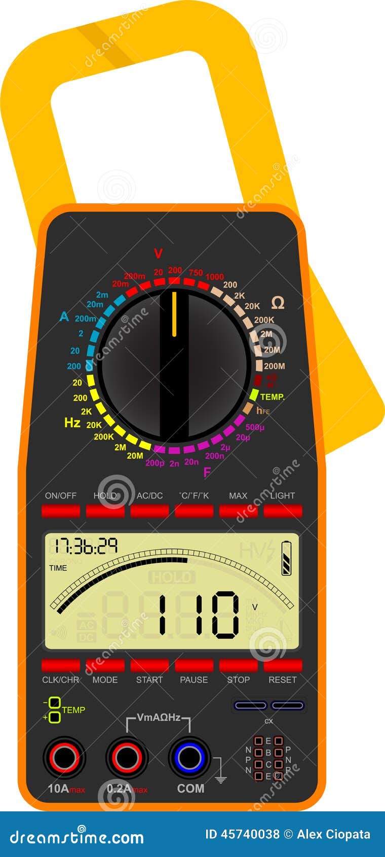 Digital multimeter stock vector. Illustration of indication - 45740038