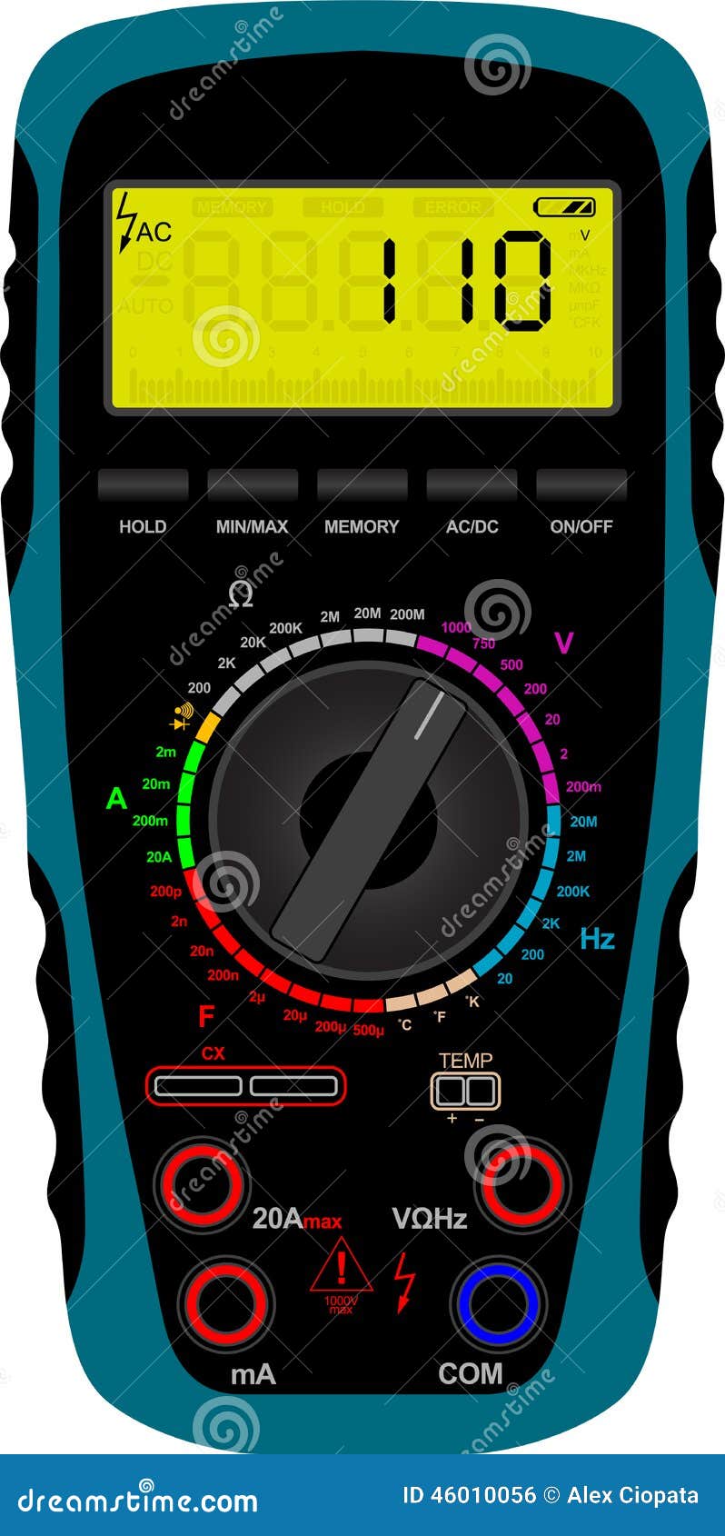 Digital multimeter stock vector. Illustration of precision - 46010056