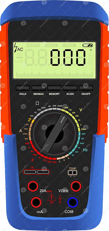 Digital multimeter stock vector. Illustration of ammeter - 46010177