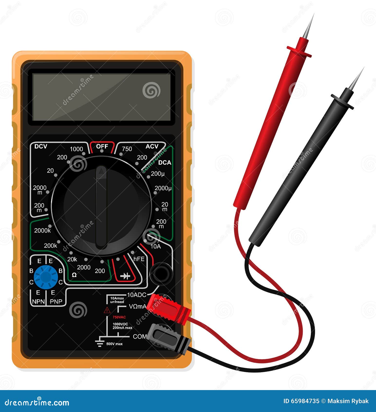Digital Multimeter Vector Illustration Stock Vector - Illustration of ...