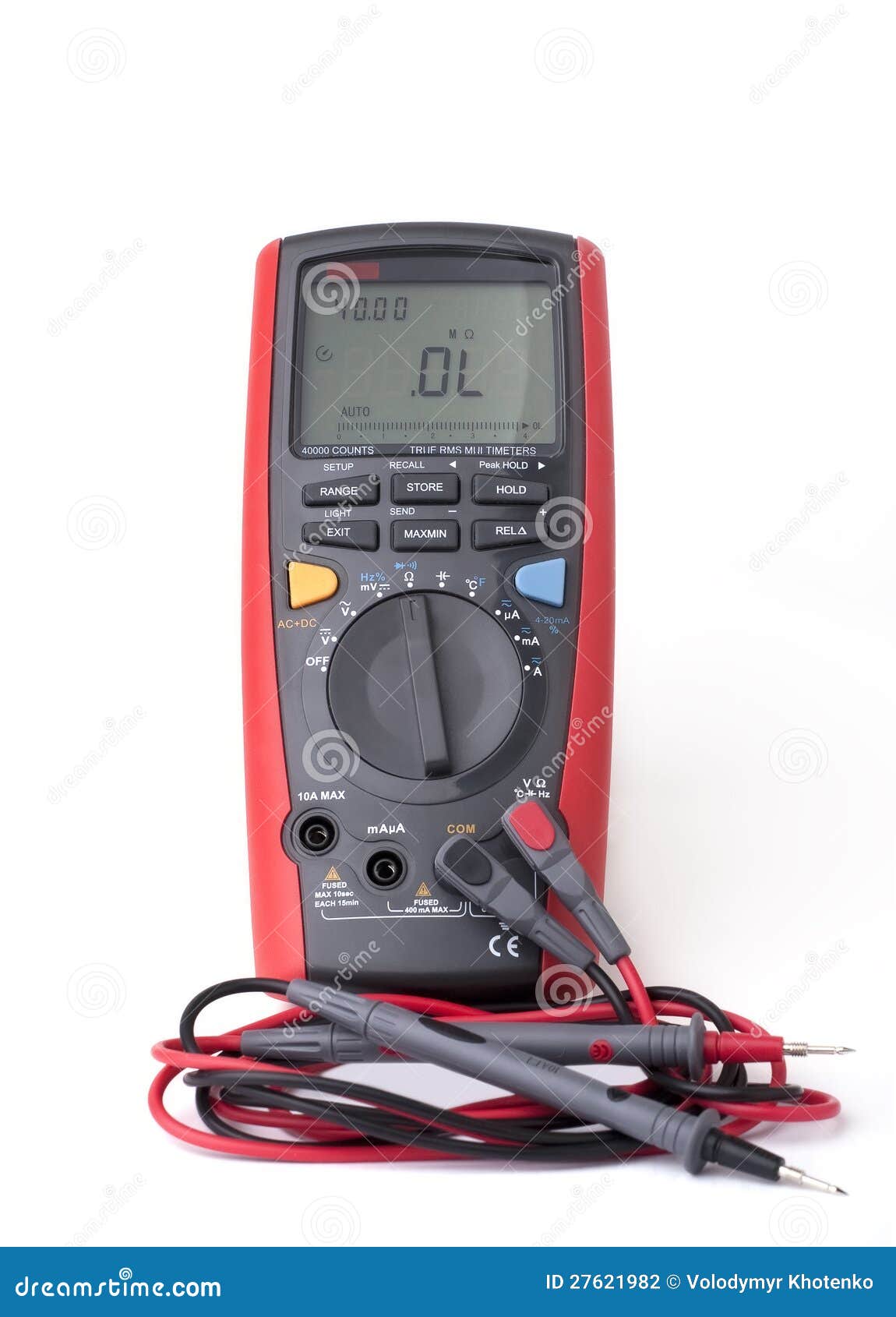 Digital Multimeter on White Stock Photo - Image of electronic ...