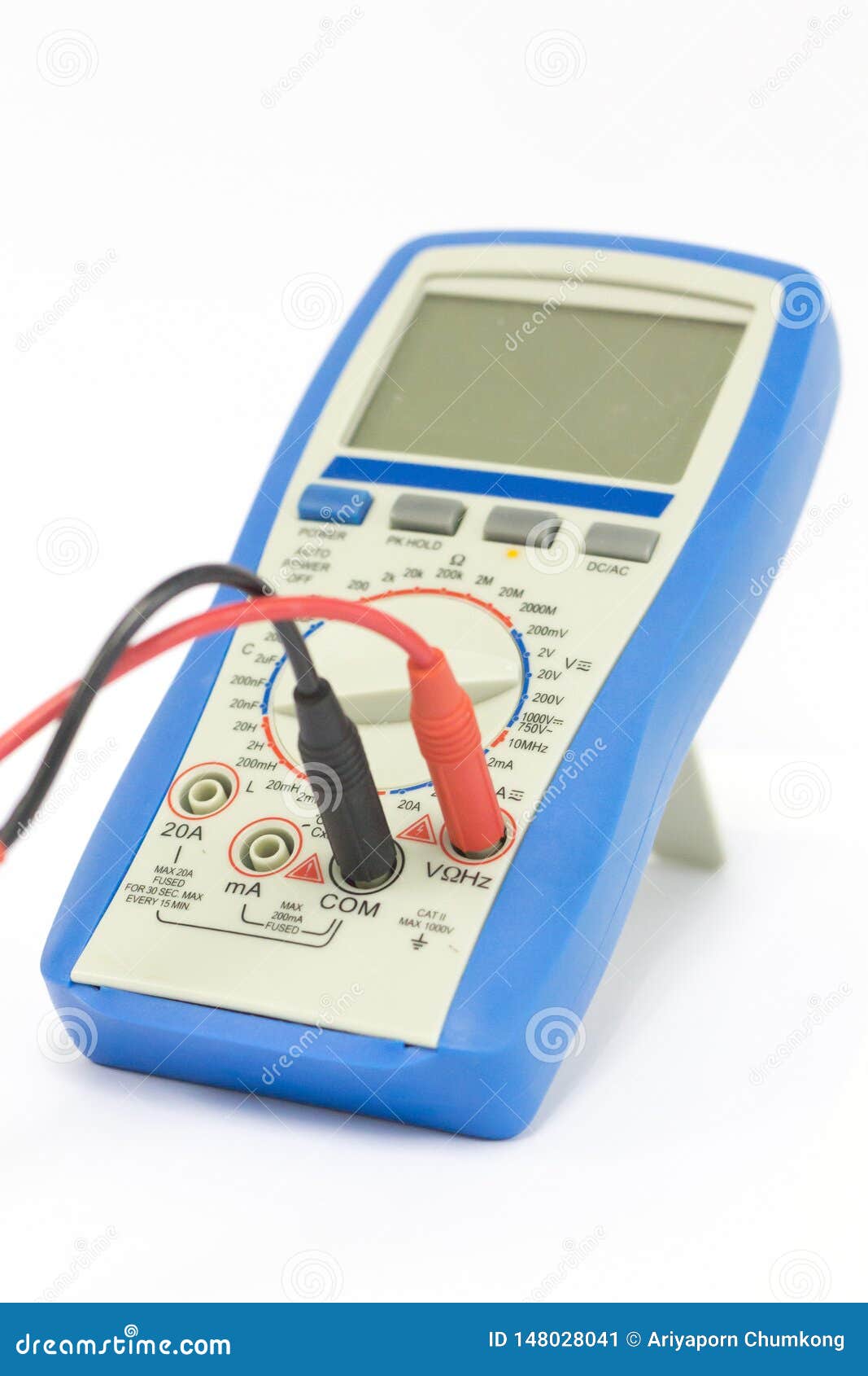 Digital Multimeter on White Background. Stock Image - Image of control ...