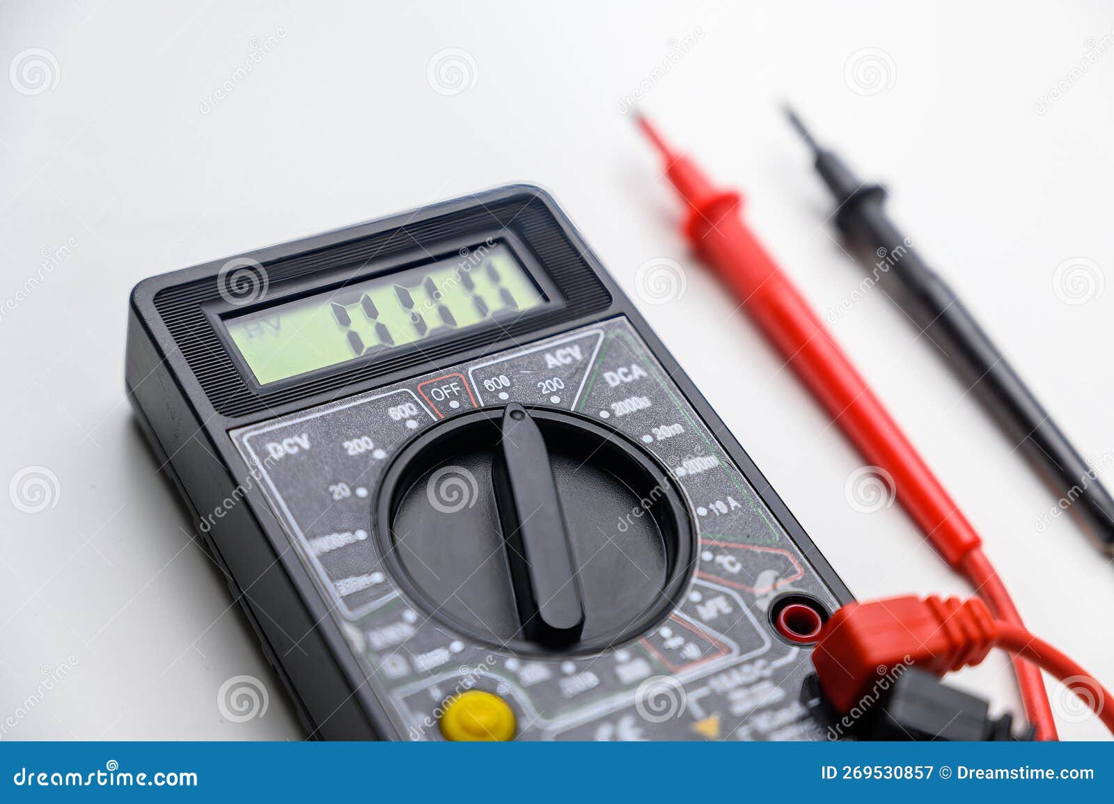 Digital Multimeter on a White Background. Tool for Testing Electrical ...