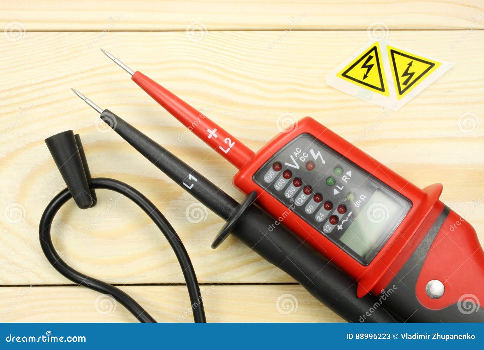 Digital Multimeter on a Wooden Table Stock Image - Image of experiment ...