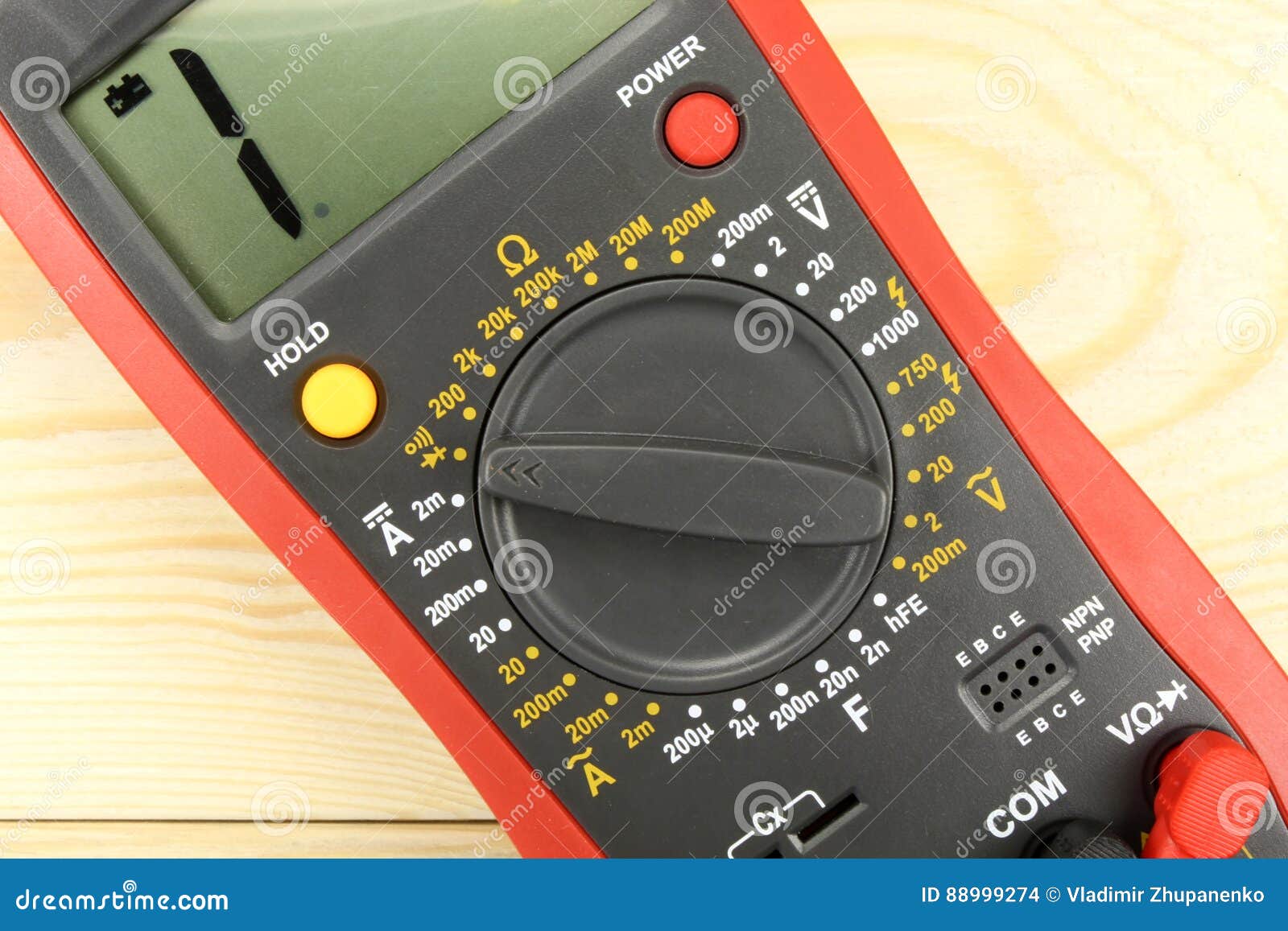 Digital Multimeter on a Wooden Table Closeup Stock Photo - Image of ...