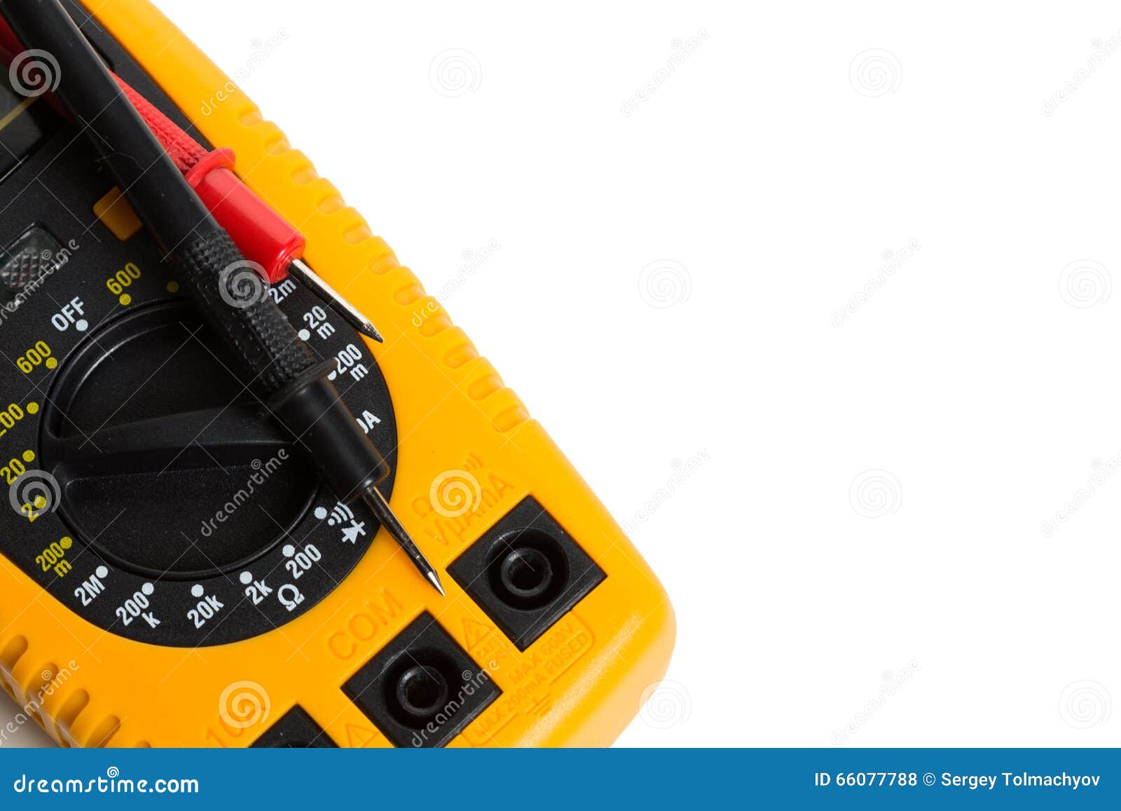 Digital multimeter stock photo. Image of volt, connection - 66077788