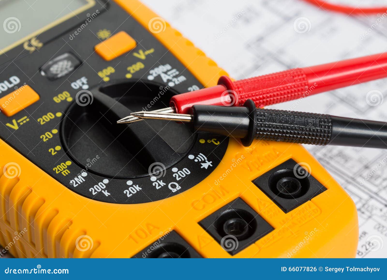 Digital multimeter stock photo. Image of probe, multimeter - 66077826