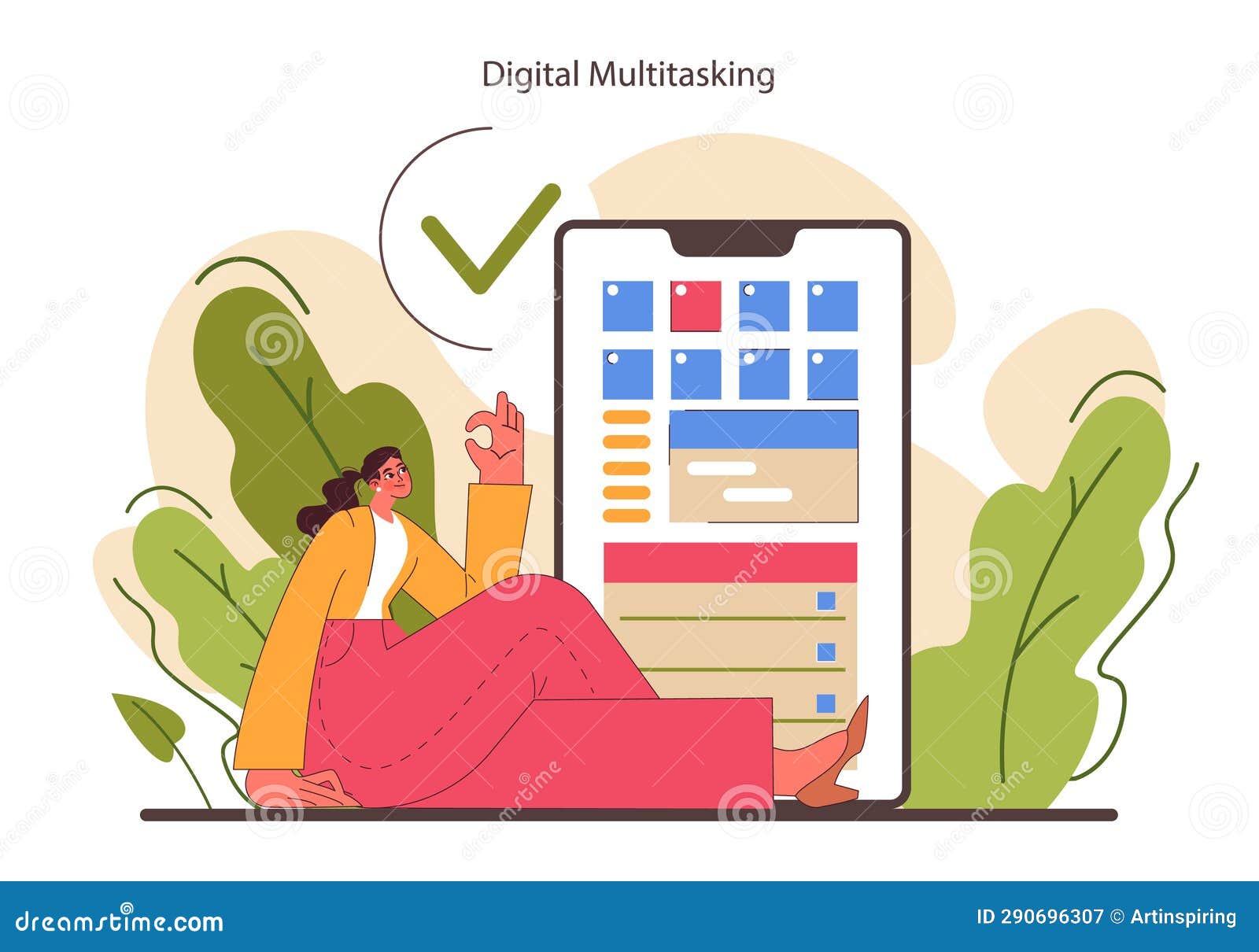 Multitasking. Effective And Competent Female Office Worker Managing ...