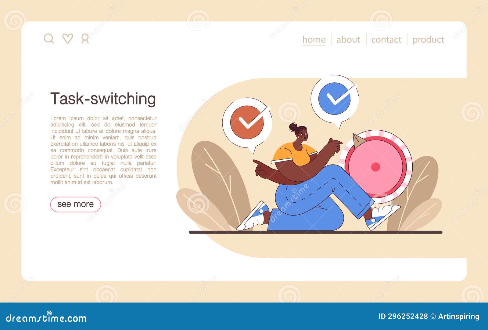 Digital Multitasking Web Banner or Landing Page. Effective and ...
