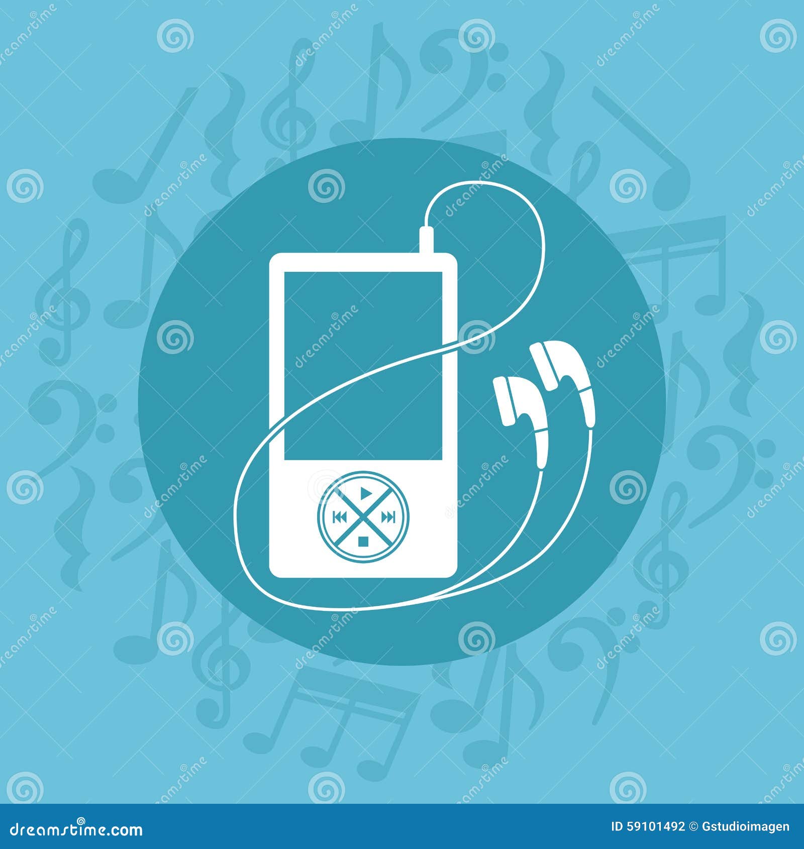 Digital music stock vector. Illustration of music, icon - 59101492