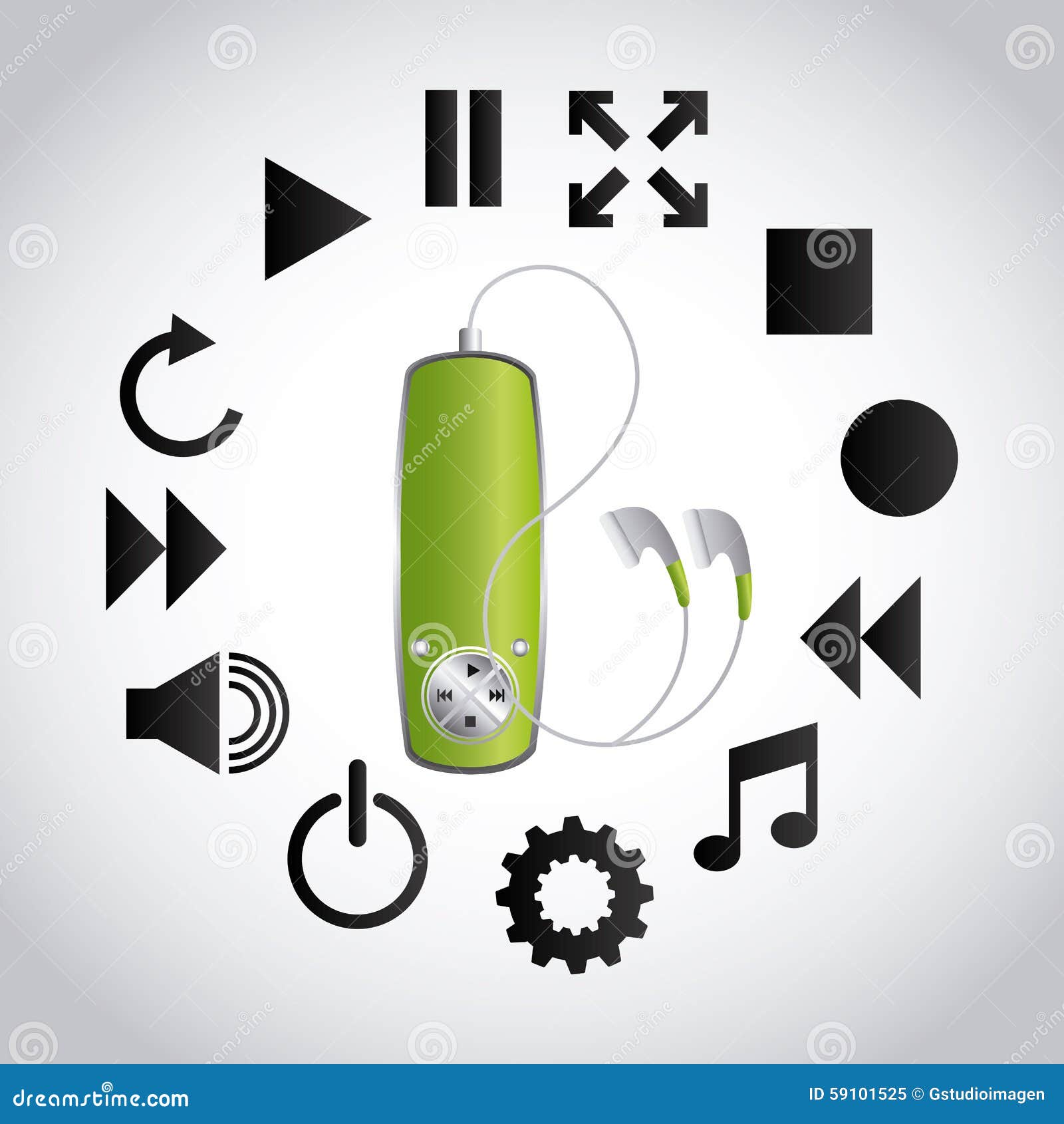 Digital music stock vector. Illustration of music, back - 59101525