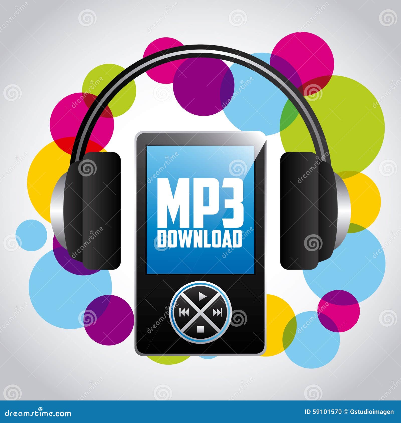 Digital music stock vector. Illustration of audio, media - 59101570