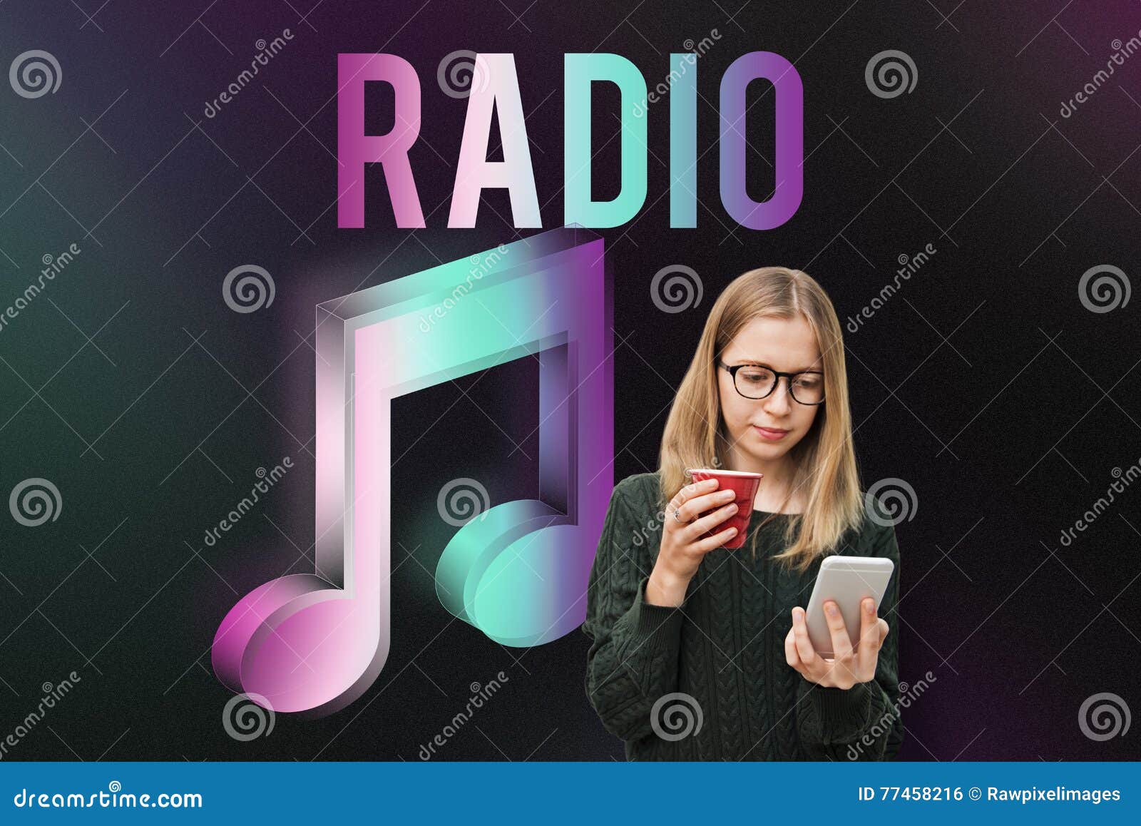 Digital Music Streaming Multimedia Entertainment Online Concept Stock ...