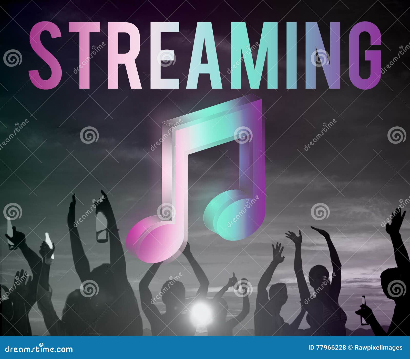 Digital Music Streaming Multimedia Entertainment Online Concept Stock ...