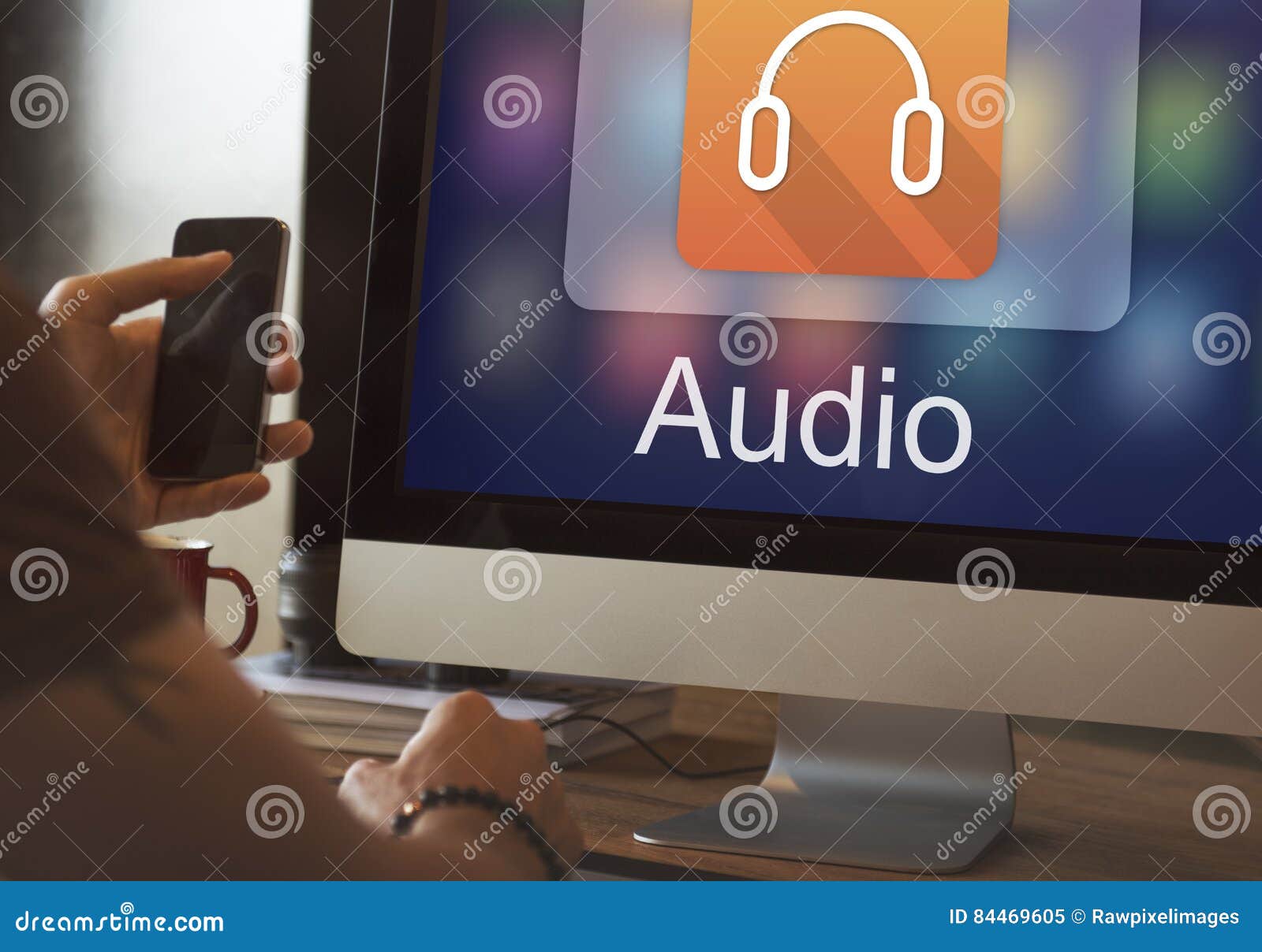 Digital Music Streaming Multimedia Entertainment Online Concept Stock ...