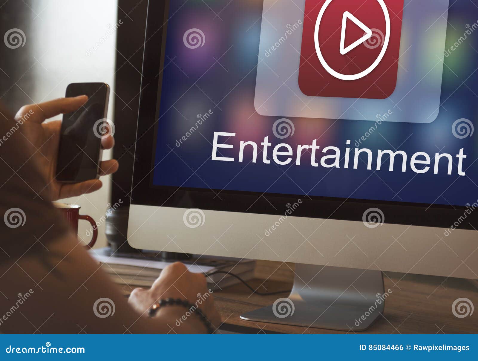 Digital Music Streaming Multimedia Entertainment Online Concept Stock ...