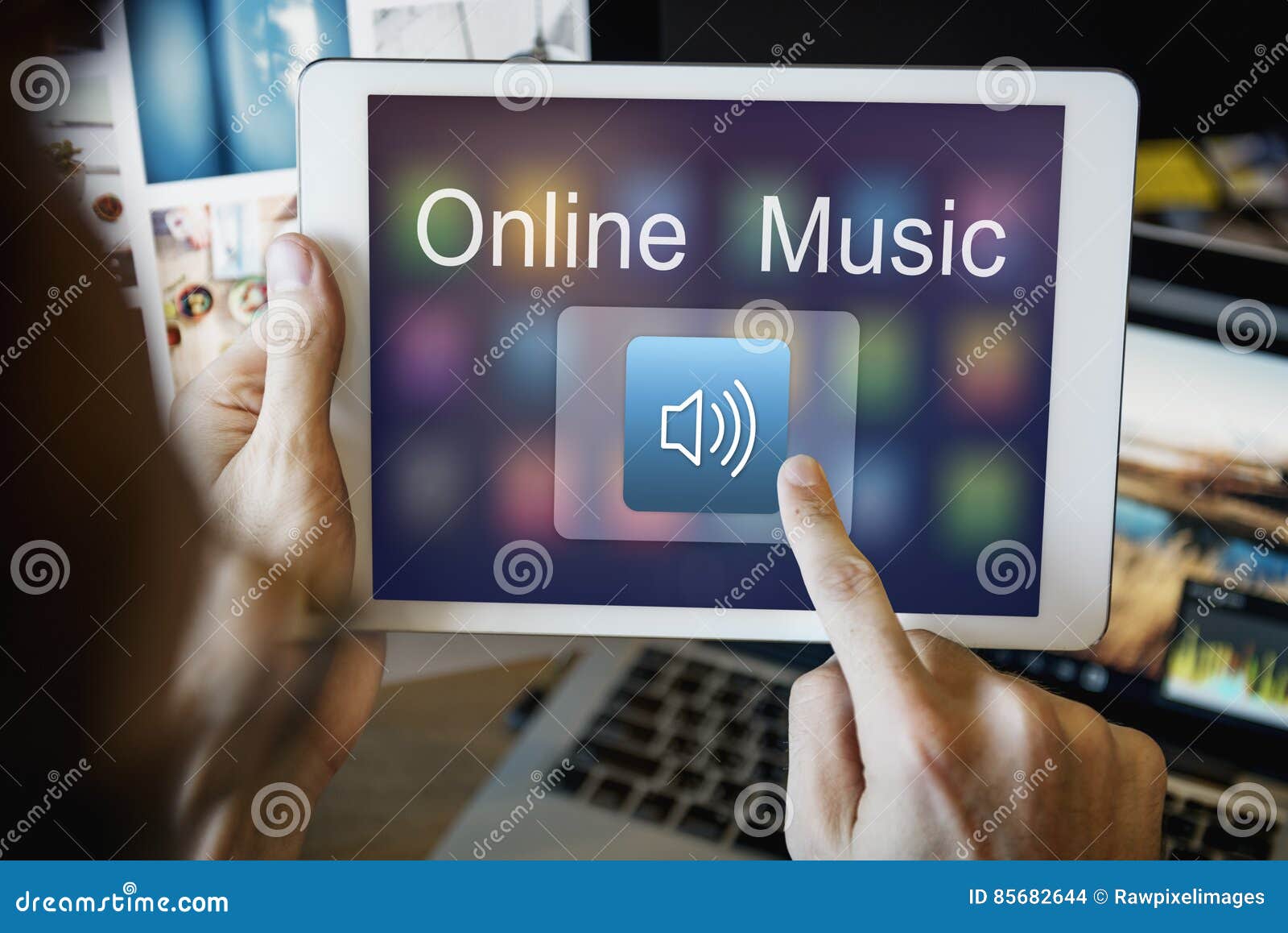 Digital Music Streaming Multimedia Entertainment Online Concept Stock ...