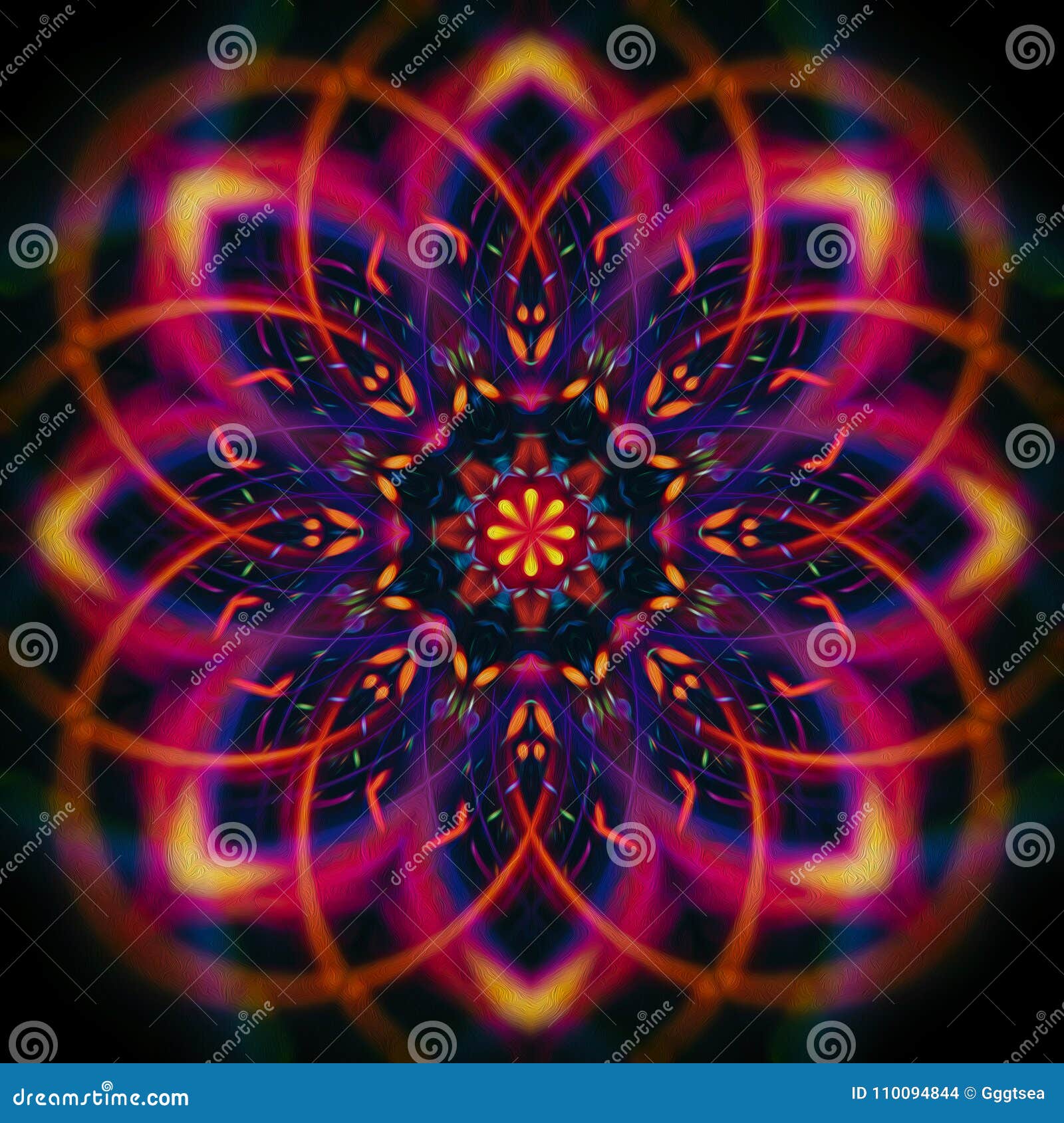 Digital Mystic Colored Mandala Stock Illustration - Illustration of ...