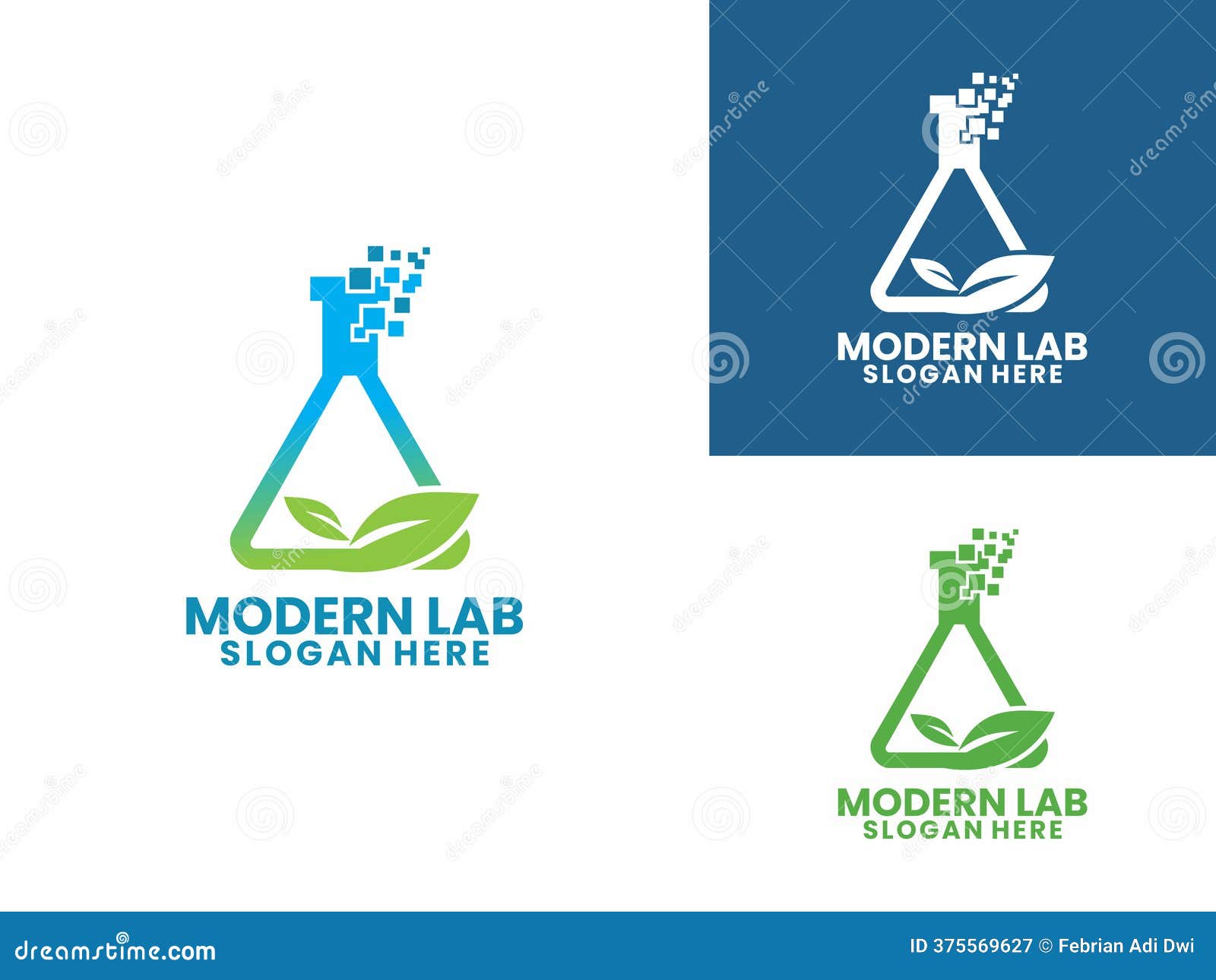 Nature Laboratory Logo Design. Lab Glassware With Landscape Vector ...