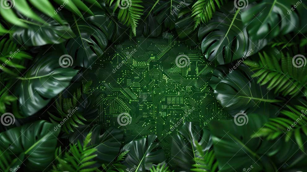 Digital Nature Technology Abstract Background Stock Illustration ...