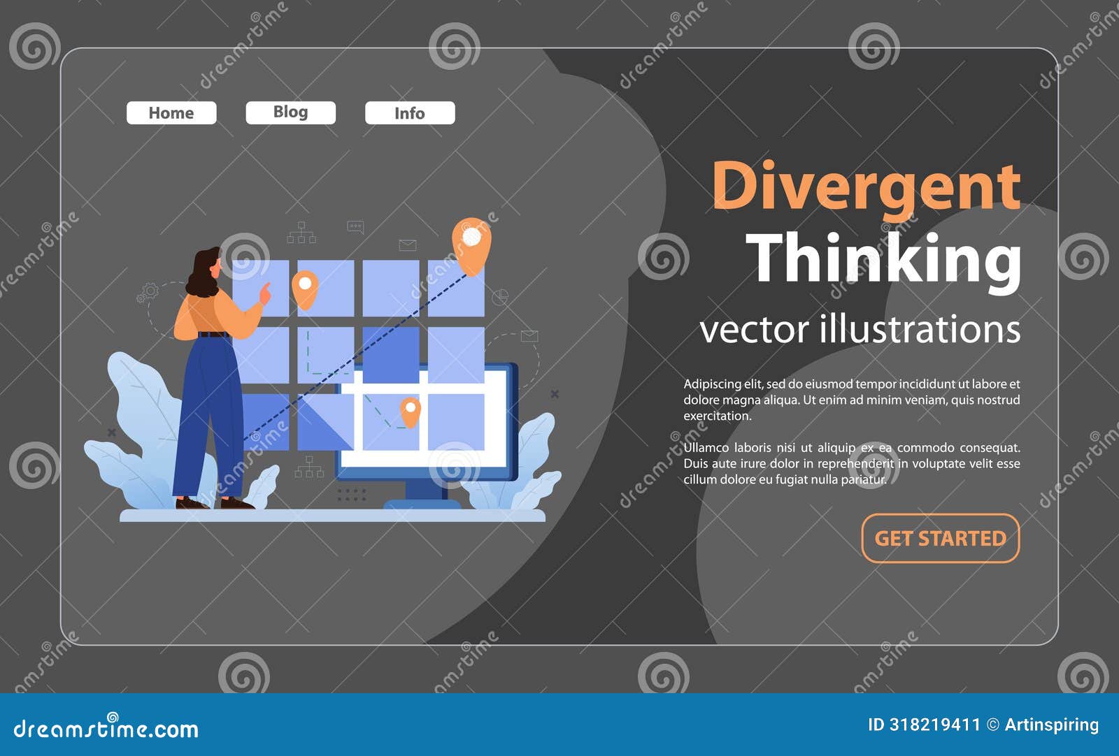 Digital Navigation Concept. Flat Vector Stock Vector - Illustration of ...