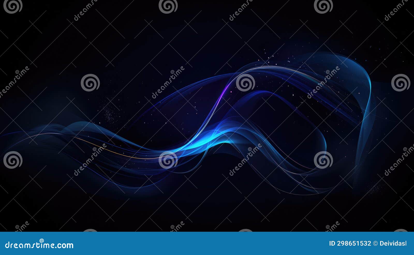 Digital Neon Serenity: the Ebb and Flow of Light Stock Illustration ...