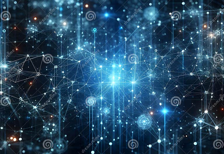 Digital Network Abstract Background Stock Illustration - Illustration ...