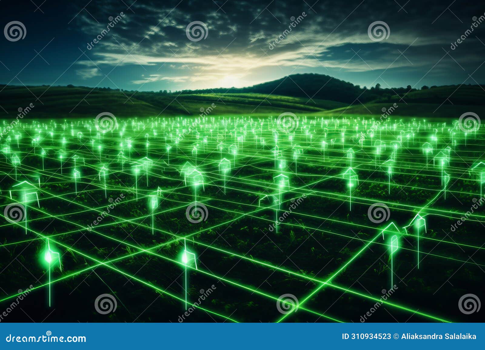 Digital Network in Agriculture Advanced Technology Concept for Modern ...