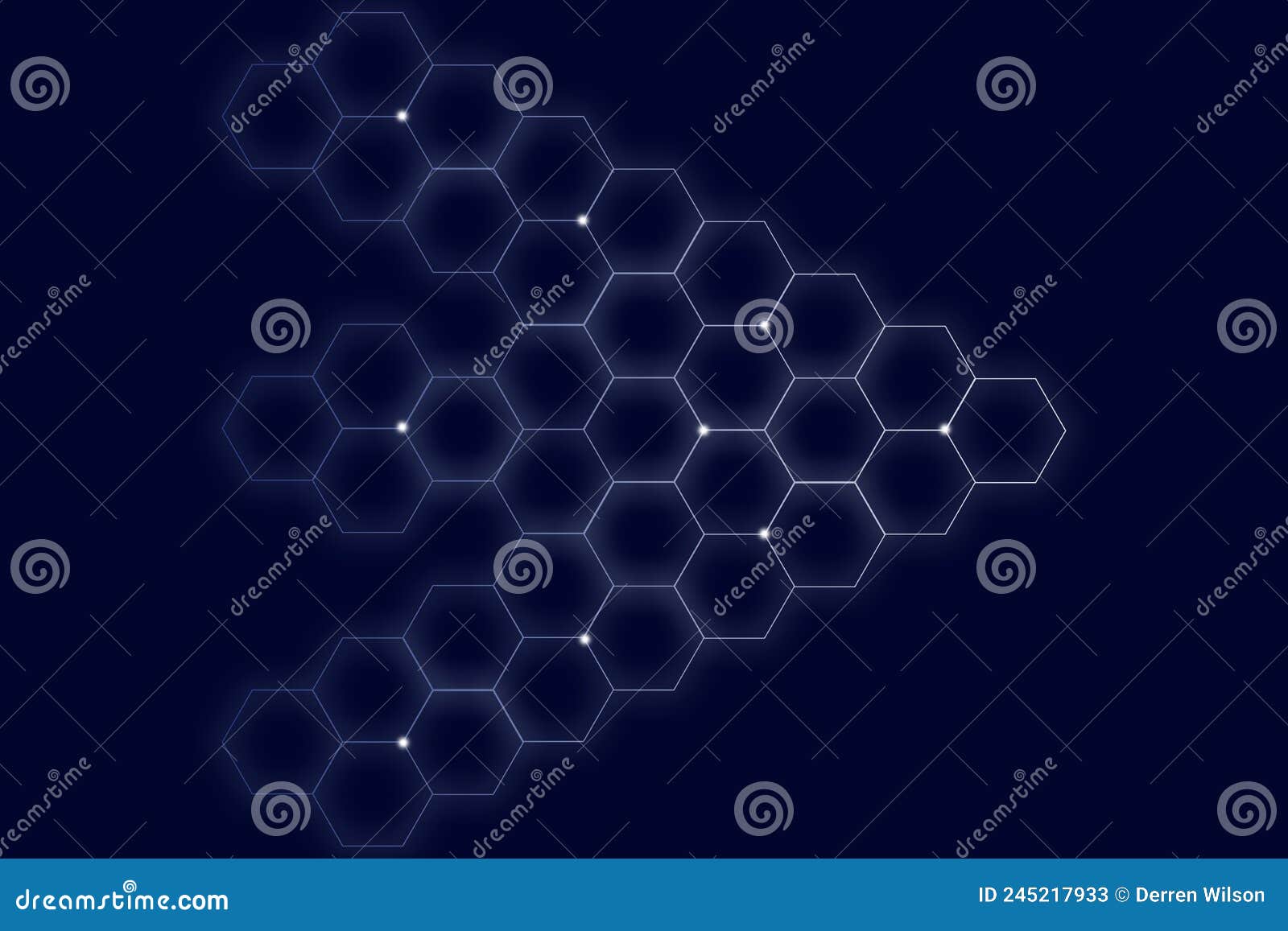 Digital Network Arrow Shape on Blue Background Stock Illustration ...