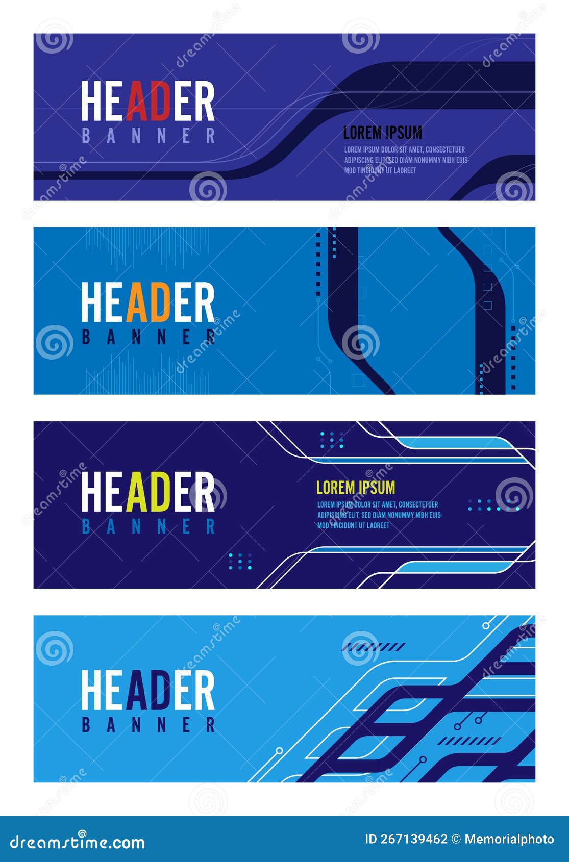 Digital Network Banner Template, Header Website Advertising Abstract ...
