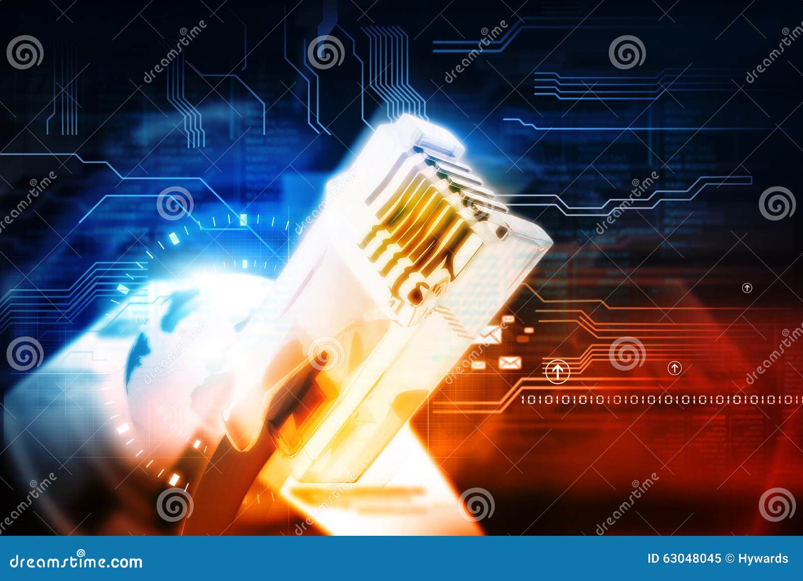 Digital network cable stock illustration. Illustration of abstract ...