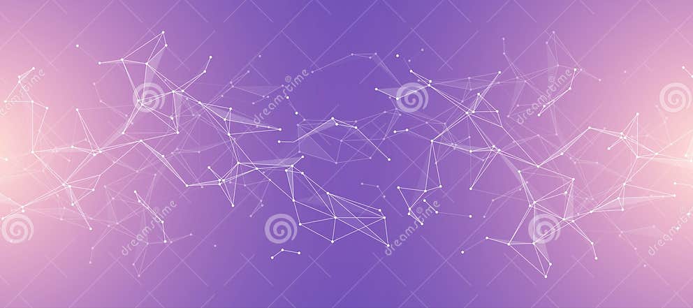 Digital Network Connect Data Lines and Dots Technology Background Template. Plexus Effect Stock ...