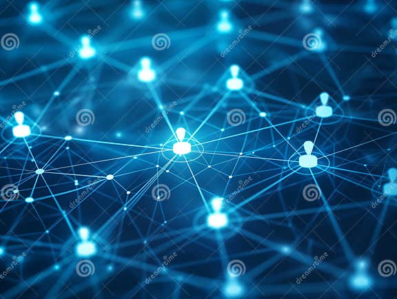 Digital Network of Connected People Stock Image - Image of internet ...